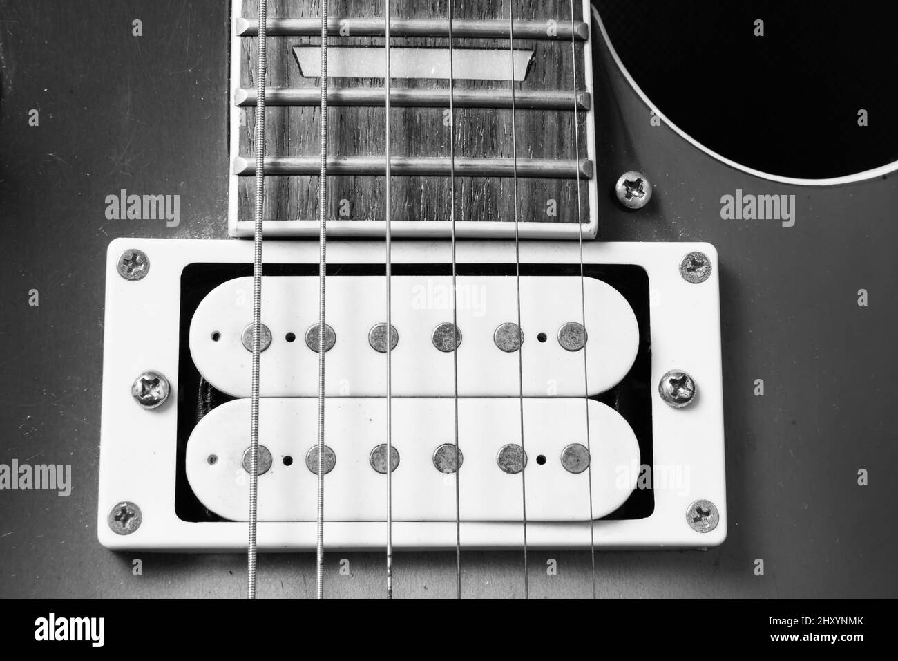 Photo of guitar in grayscale Stock Photo - Alamy
