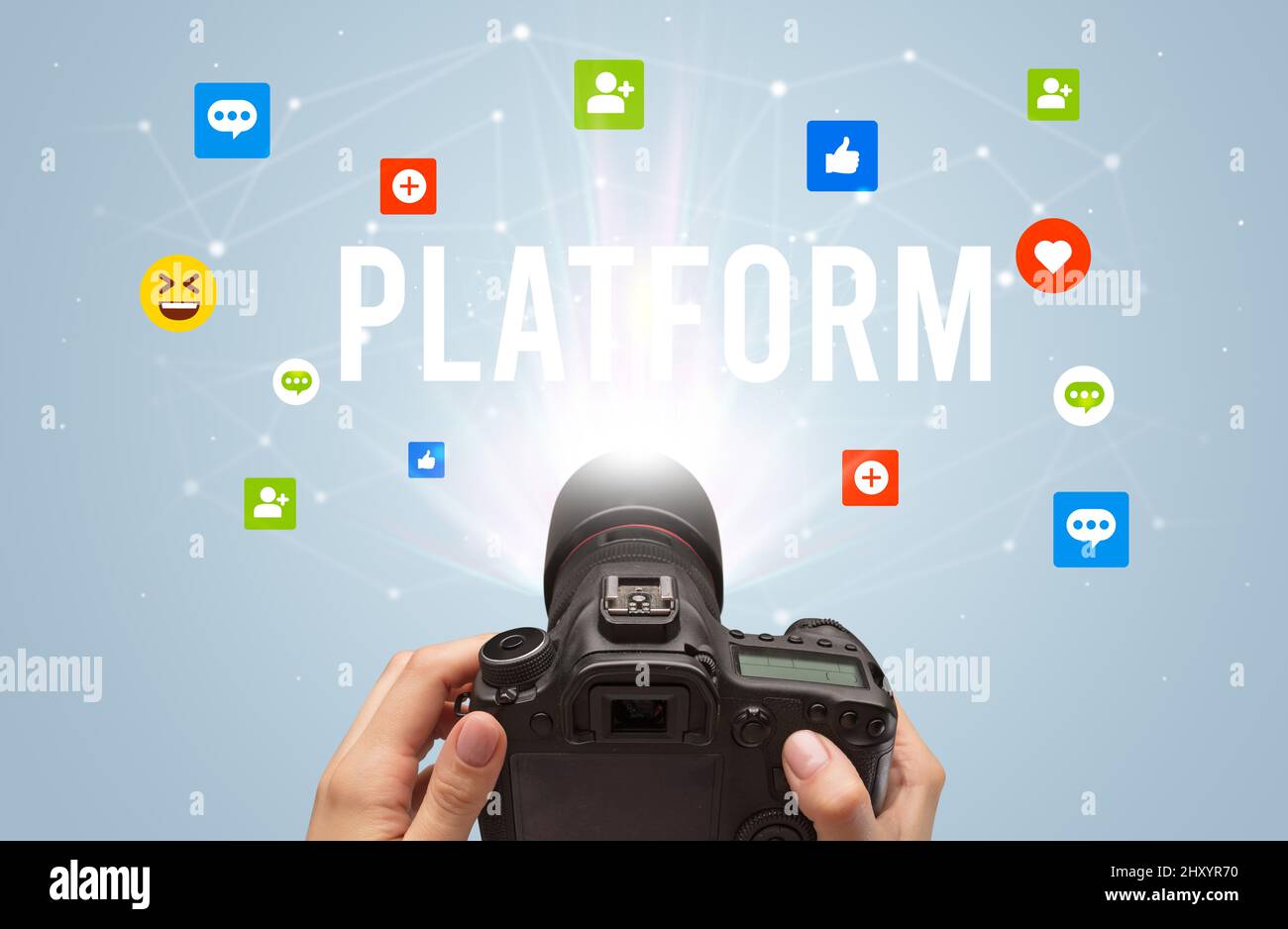 Using camera to capture social media content Stock Photo - Alamy
