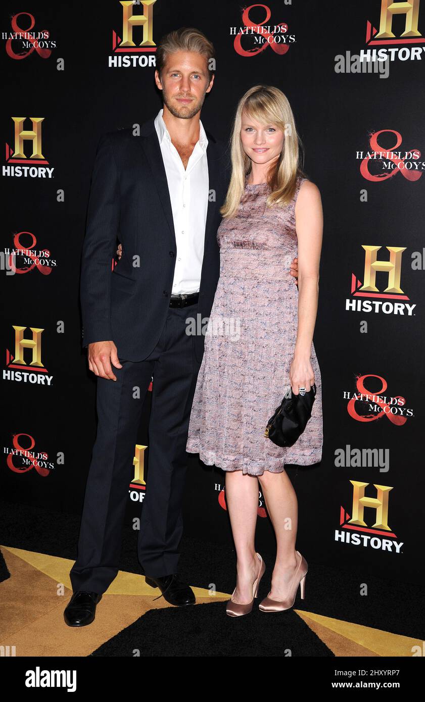 Matt Barr and Lindsay Pulsipher during Hatfields & McCoys Pre-Emmy ...