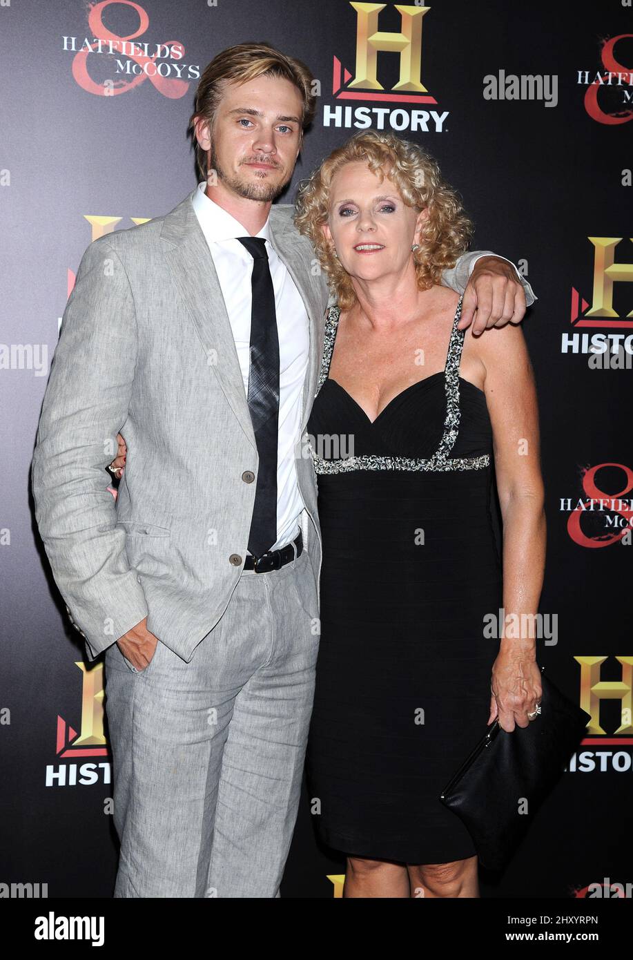 Boyd Holbrook and mother Ellen during Hatfields & McCoys Pre-Emmy Party ...