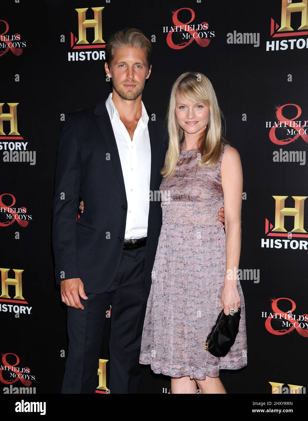 Matt Barr and Lindsay Pulsipher during Hatfields & McCoys Pre-Emmy ...