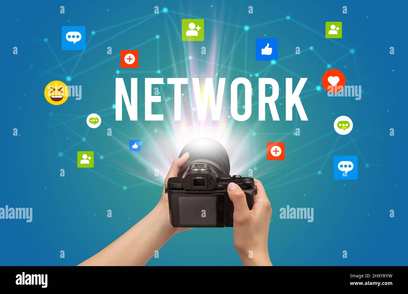 Using camera to capture social media content Stock Photo - Alamy