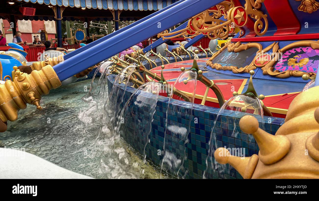 Orlando, FL USA - December 21, 2019: Dumbo the flying elephant ride at ...