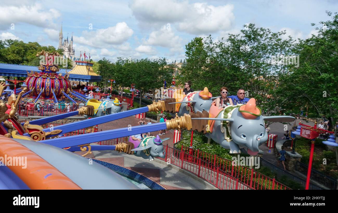 Orlando, FL USA - May 11, 2019: Dumbo the flying elephant ride at Magic ...