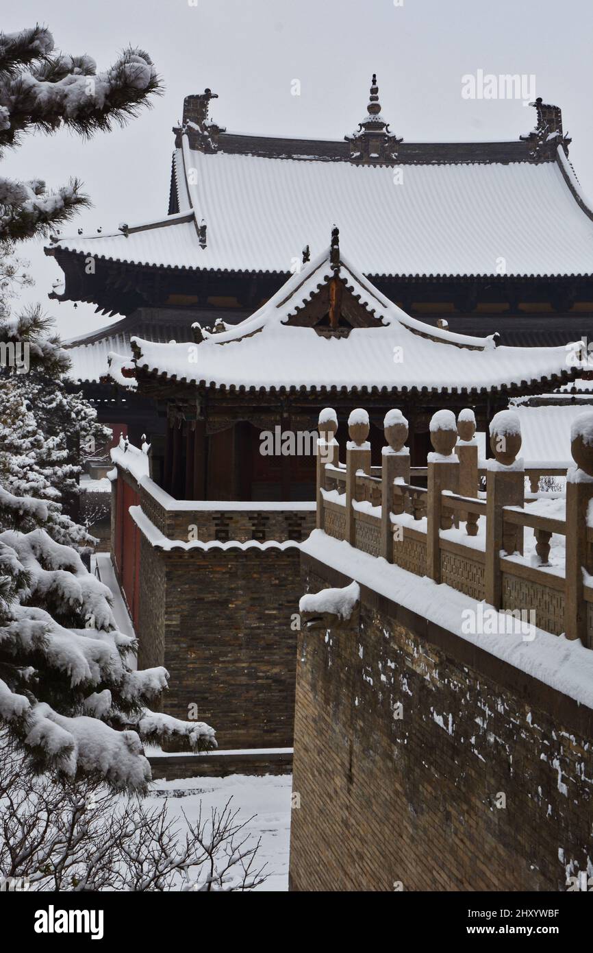 Ancient Chinese temple in winter Stock Photo - Alamy