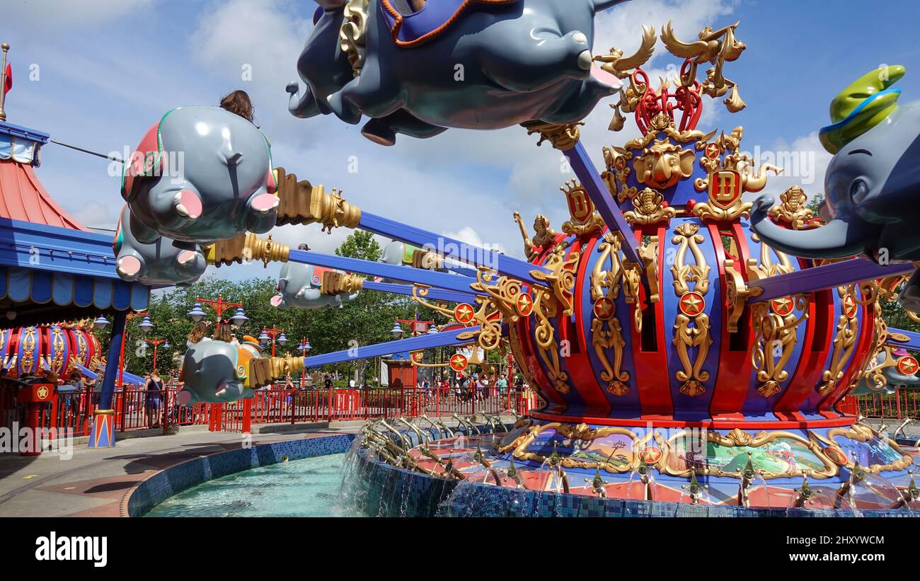 Orlando, FL USA - May 11, 2019: Dumbo the flying elephant ride at Magic ...