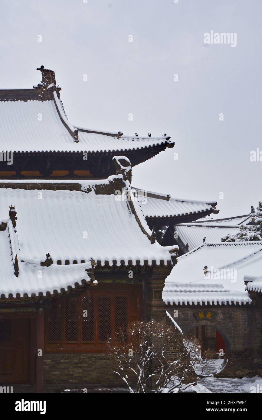 Ancient Chinese temple in winter Stock Photo - Alamy