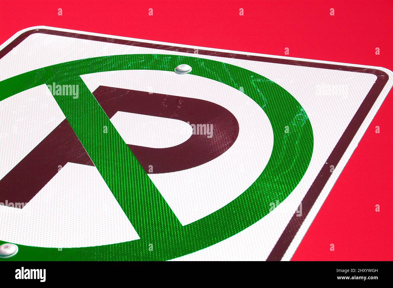 Freeway and road signs on the shoulder of the roadway bed Stock Photo ...