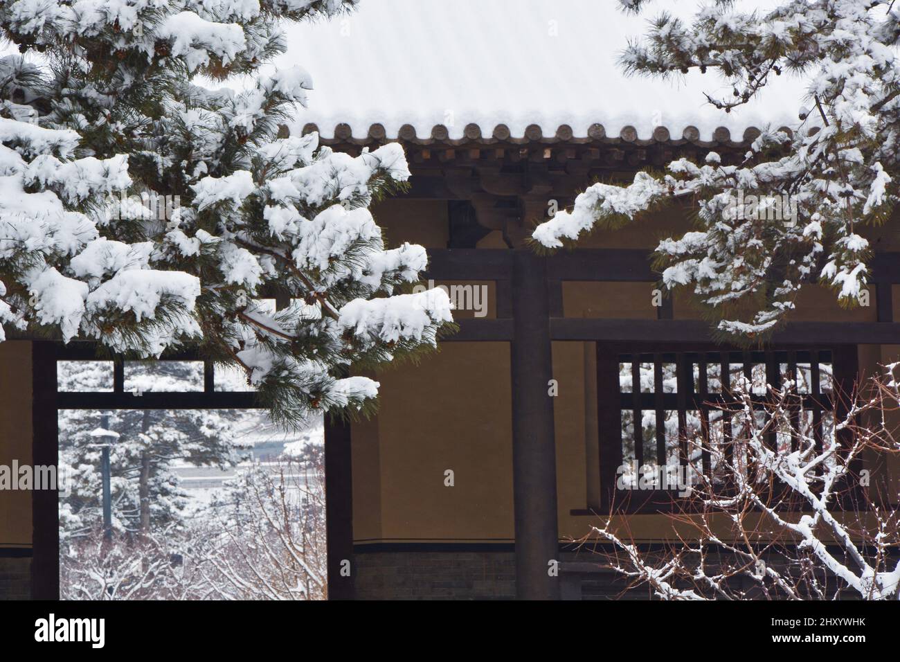 Ancient Chinese temple in winter Stock Photo - Alamy