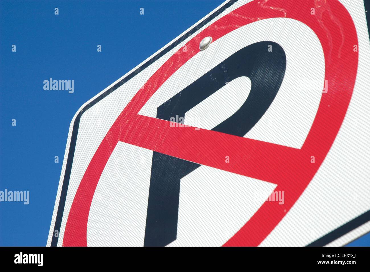 Freeway and road signs on the shoulder of the roadway bed Stock Photo ...