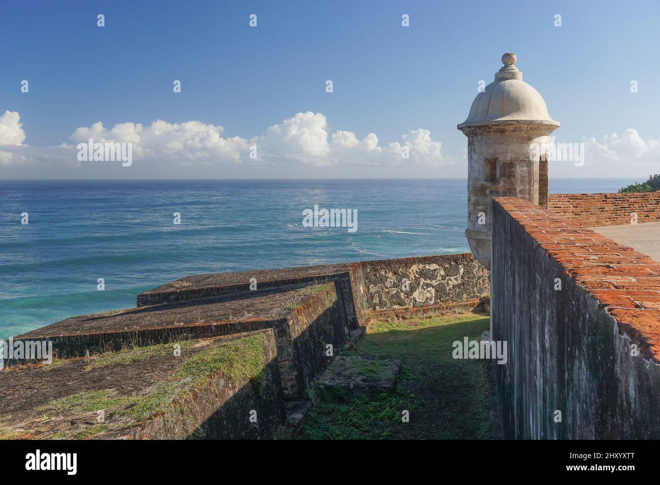 Old San Juan, Puerto Rico, USA: A sentry box at Fort San Cristobal ...