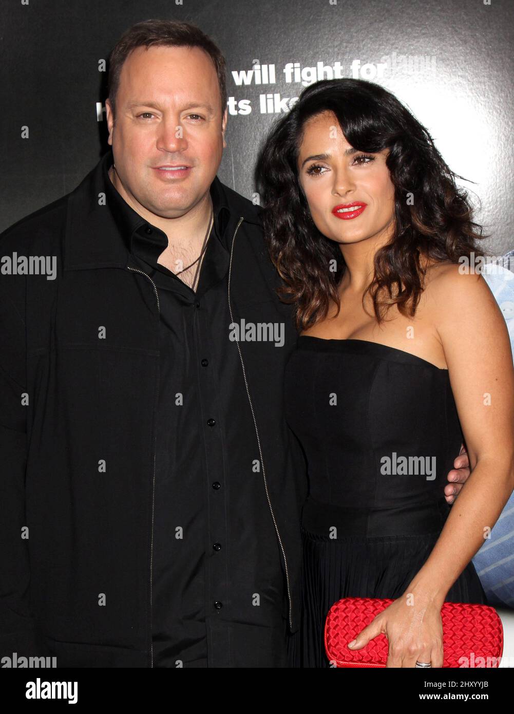 Kevin James & Salma Hayek attending the "Here Comes The Boom" premiere ...