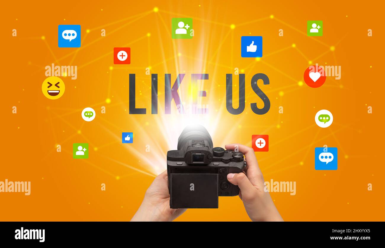 Using camera to capture social media content Stock Photo - Alamy