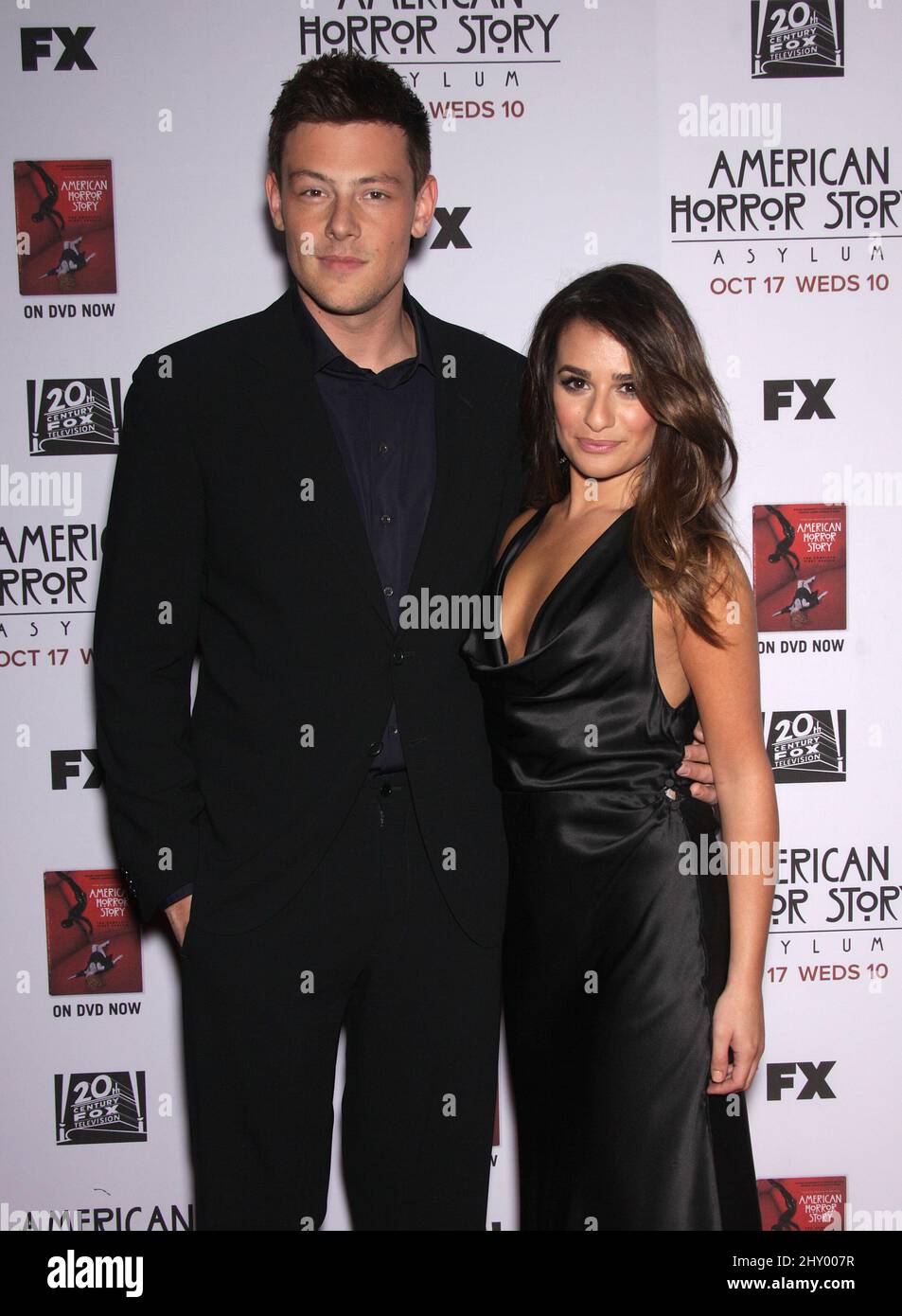 Cory Monteith & Lea Michele attending the premiere of "American Horror ...