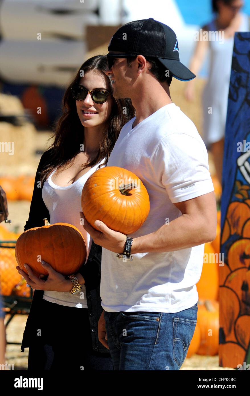 Jessica Lowndes and a partner seen at Mr. Bones' Pumpkin Patch in ...