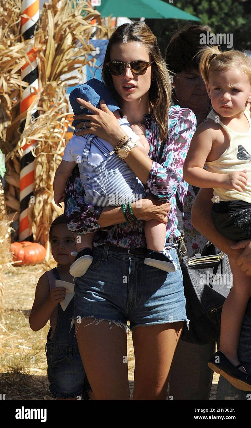 Alesandra Ambrosio and son Noah seen visiting Mr. Bones' Pumpkin Patch ...