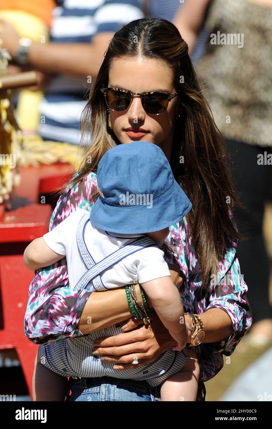 Alessandra Ambrosio and son Noah seen visiting Mr. Bones' Pumpkin Patch ...