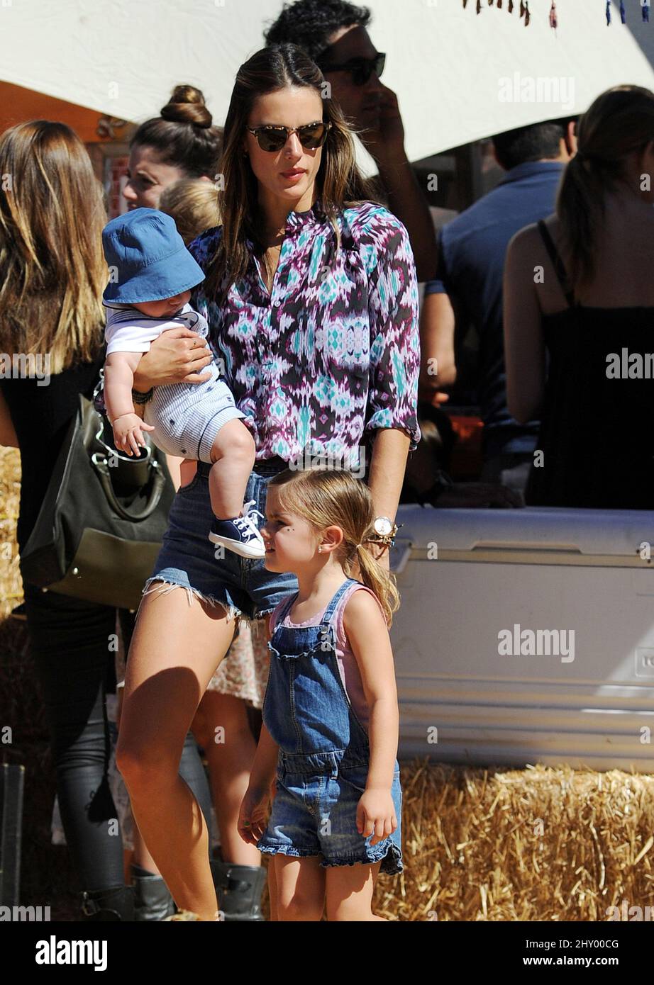Alessandra Ambrosio with son Noah and daughter Anja are seen visiting ...