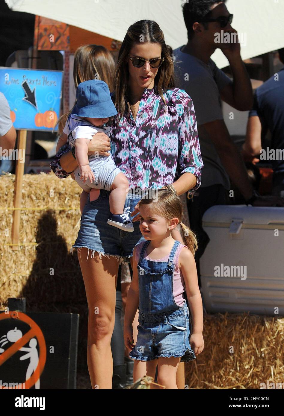 Alessandra Ambrosio with son Noah and daughter Anja seen visiting Mr ...