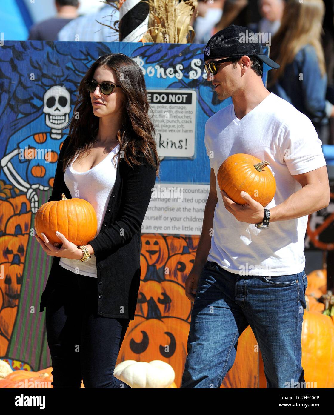 Jessica Lowndes and a partner seen at Mr. Bones' Pumpkin Patch in ...