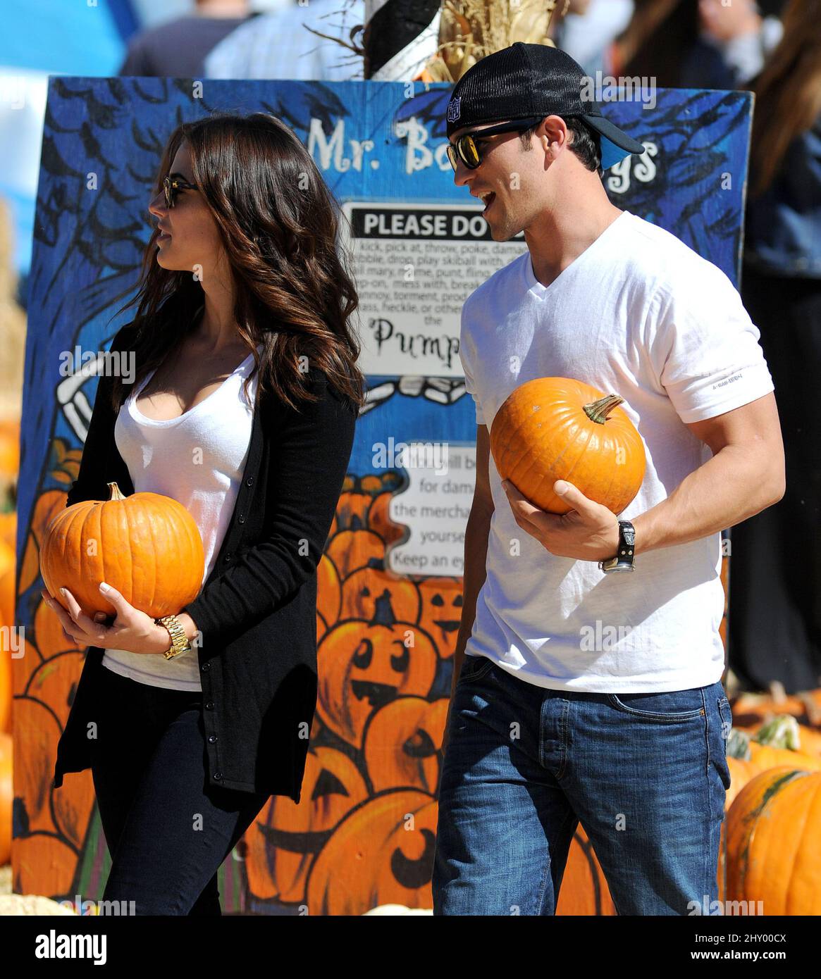 Jessica Lowndes and a partner seen at Mr. Bones' Pumpkin Patch in ...