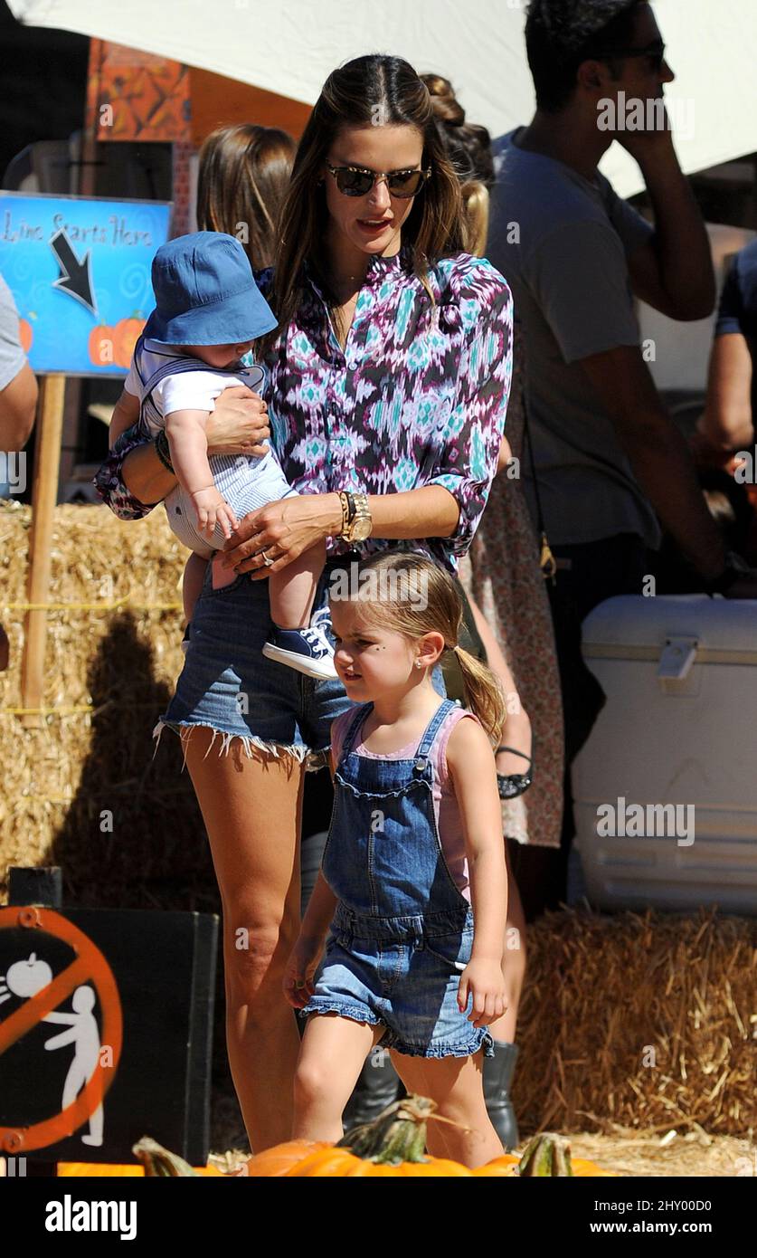 Alessandra Ambrosio with son Noah and daughter Anja seen visiting Mr ...