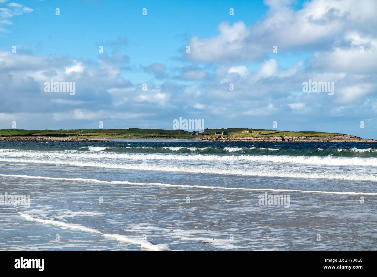 The island of Inishkeel in County Donegal, Ireland, seen from Narin ...