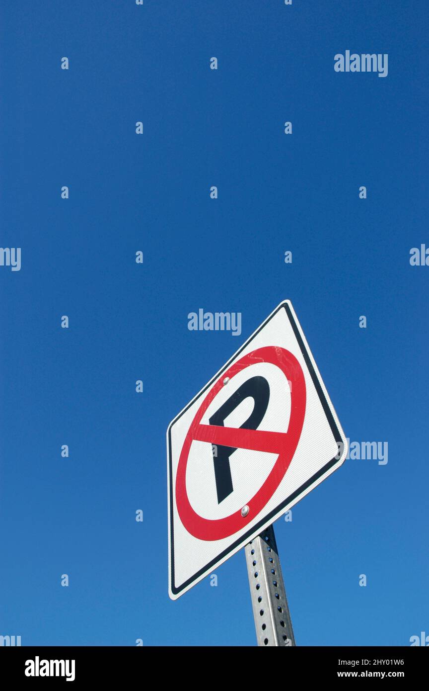 Freeway and road signs on the shoulder of the roadway bed Stock Photo ...