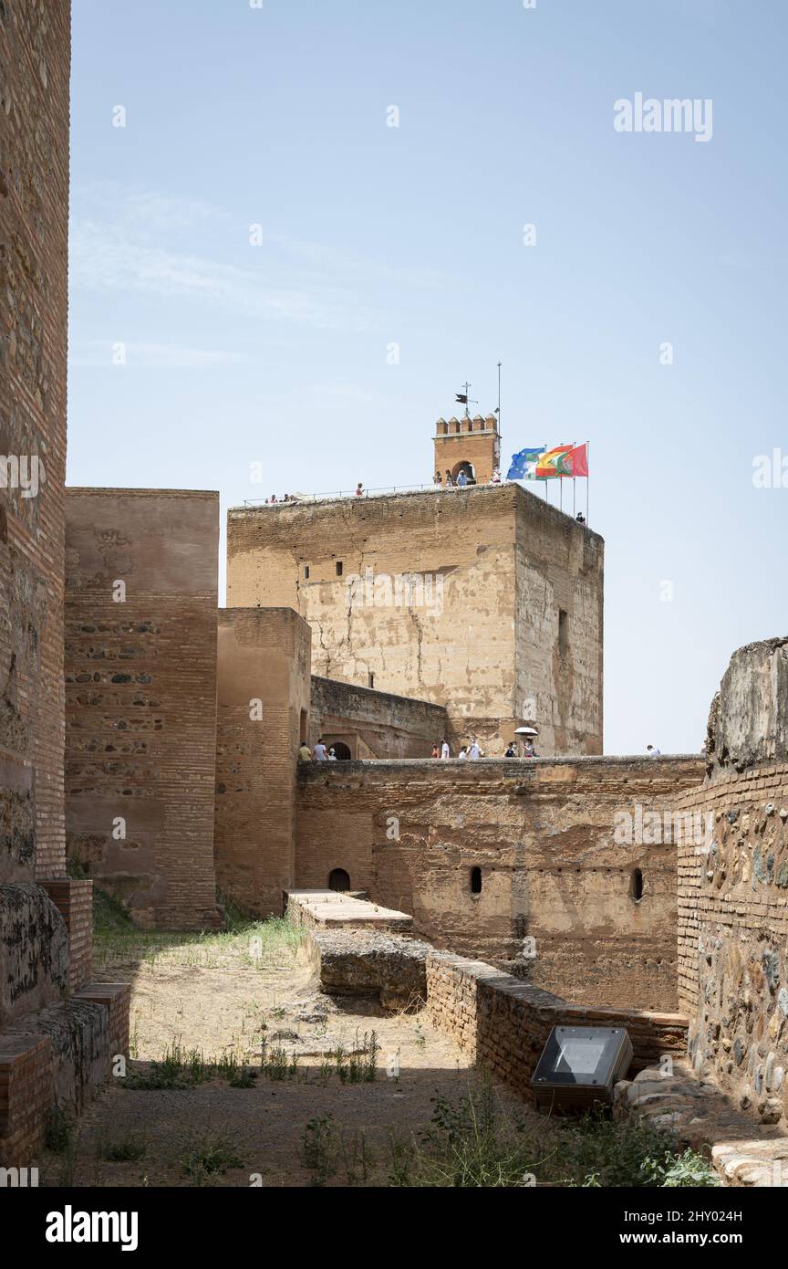 View of the candle Tower in the Alhambra in Granada Stock Photo - Alamy