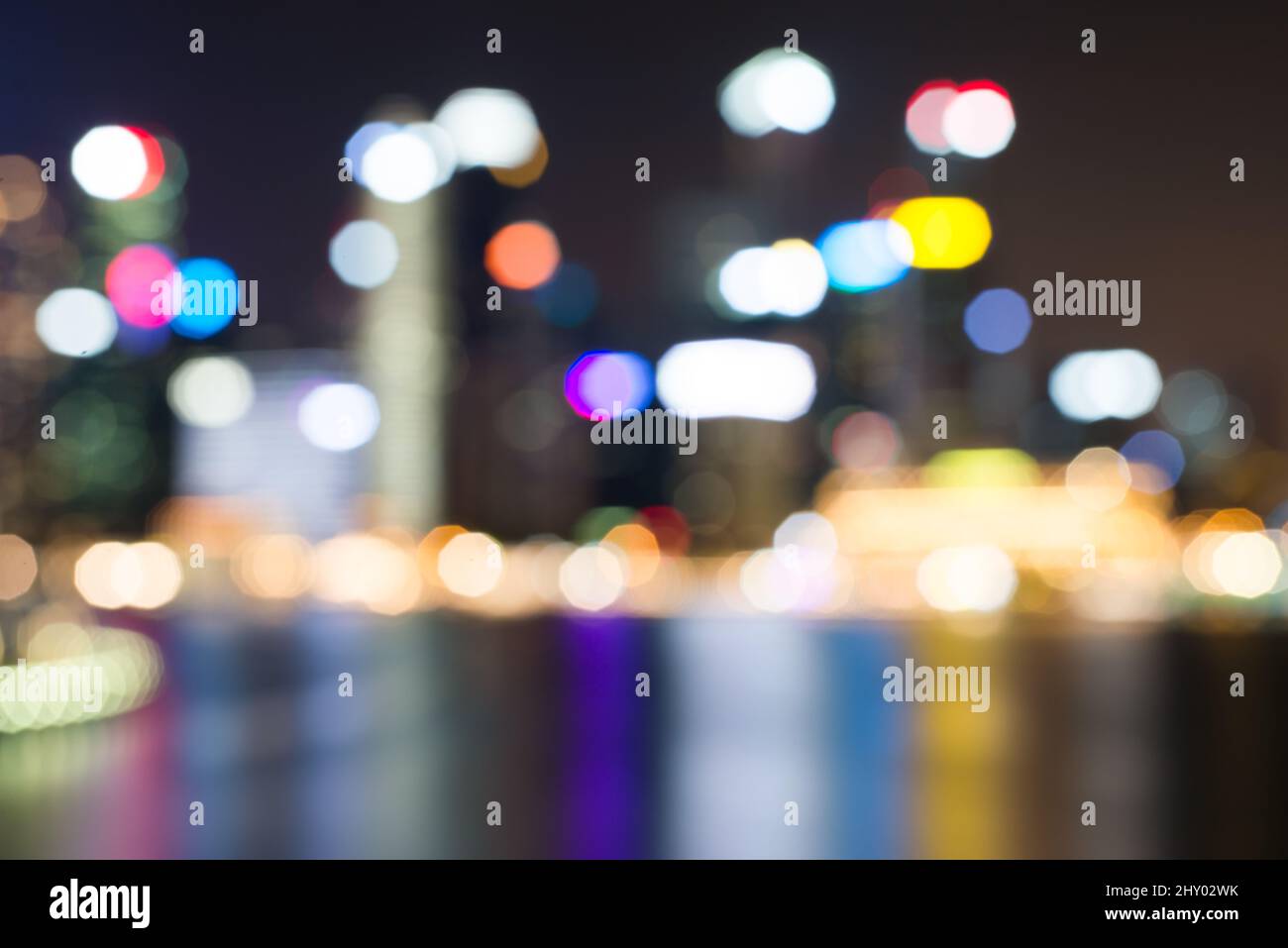 Cityscape downtown. Night city urban skyline Blurred backgroung Stock ...