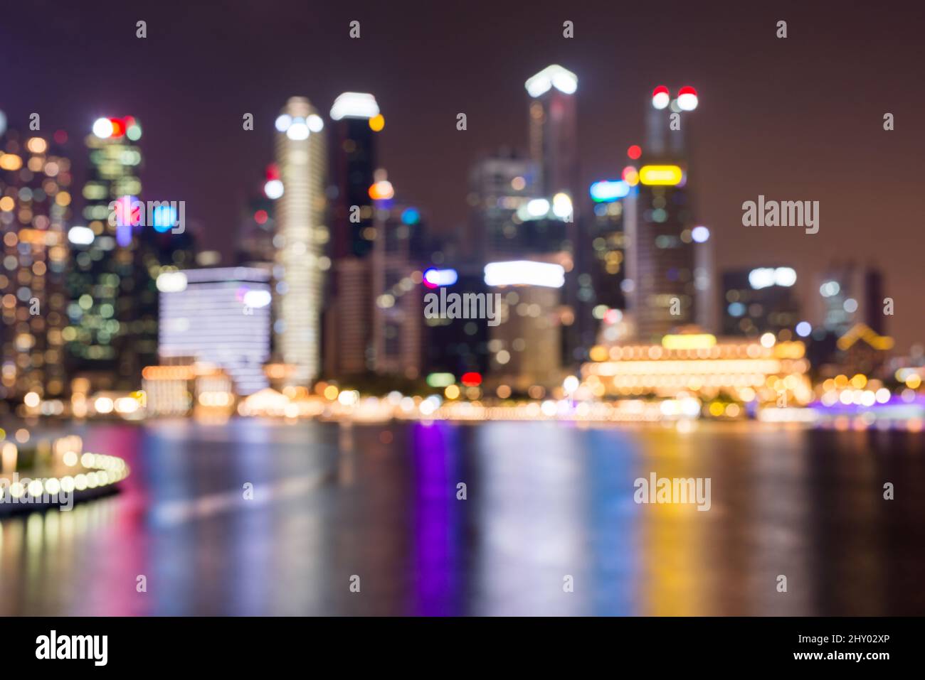 Cityscape downtown. Night city urban skyline Blurred backgroung Stock ...