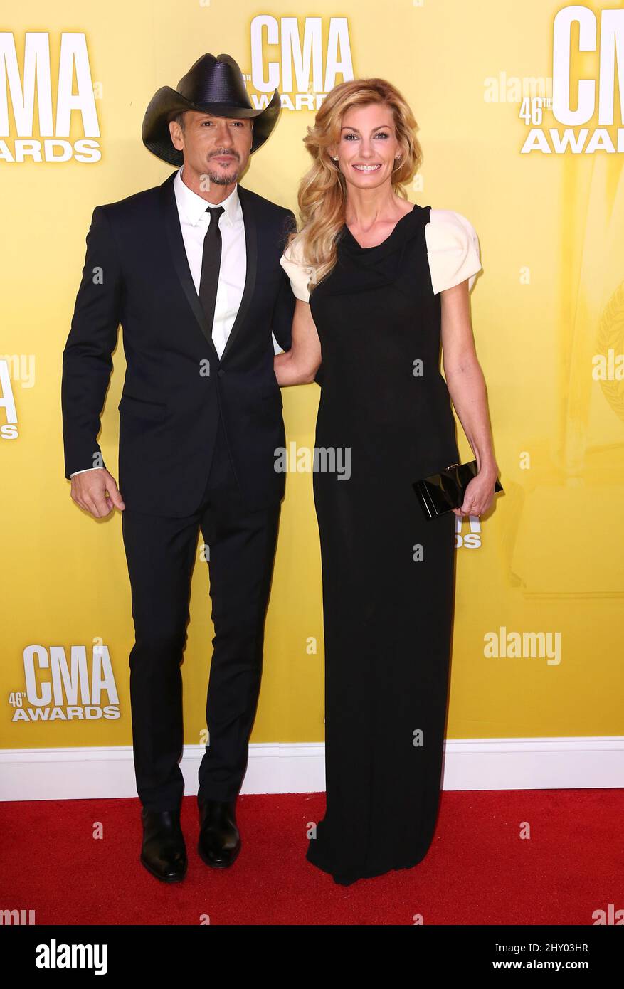 Faith Hills and Tim McGraw arriving at the 46th Annual Country Music ...