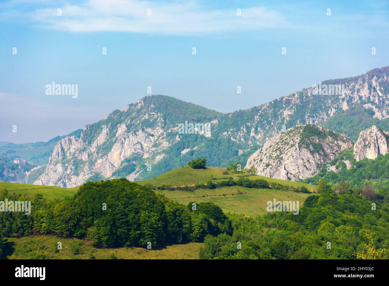 rural landscape in apuseni mountains. view in to the cheile manastirii ...