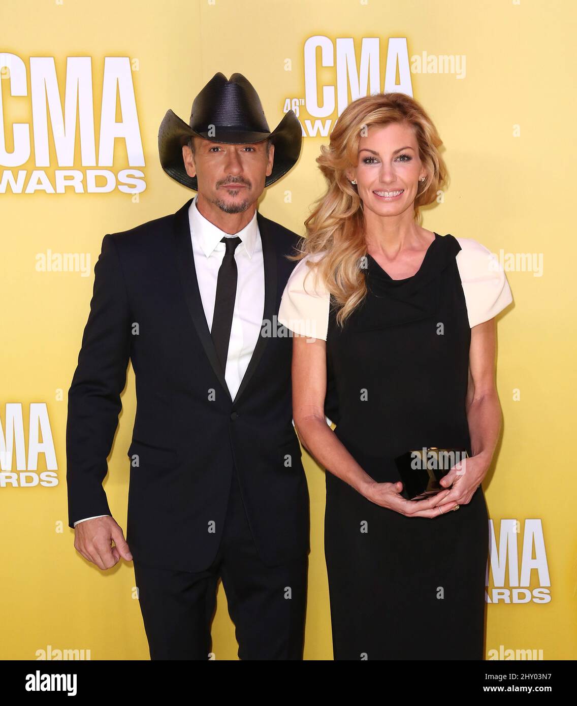 Faith Hills and Tim McGraw arriving at the 46th Annual Country Music ...
