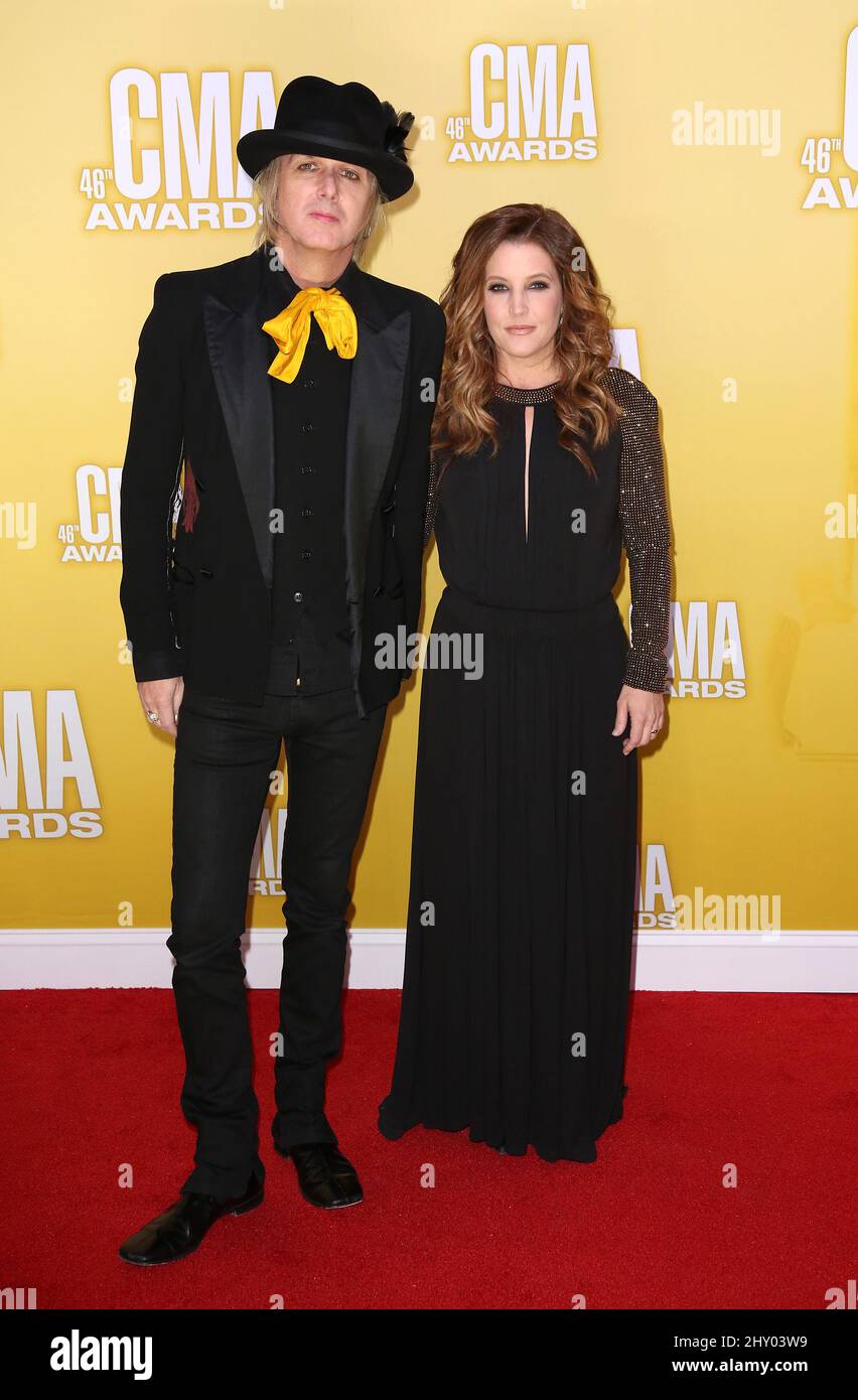 Lisa Marie Presley and Michael Lockwood arriving at the 46th Annual ...