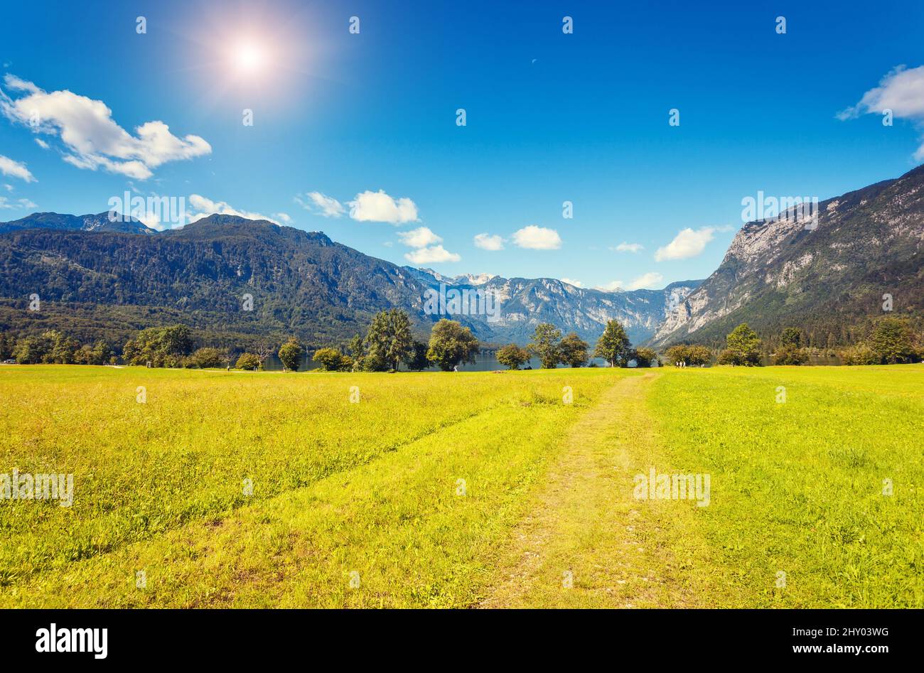 Fantastic panorama on the Triglav national park, located in the Bohinj ...
