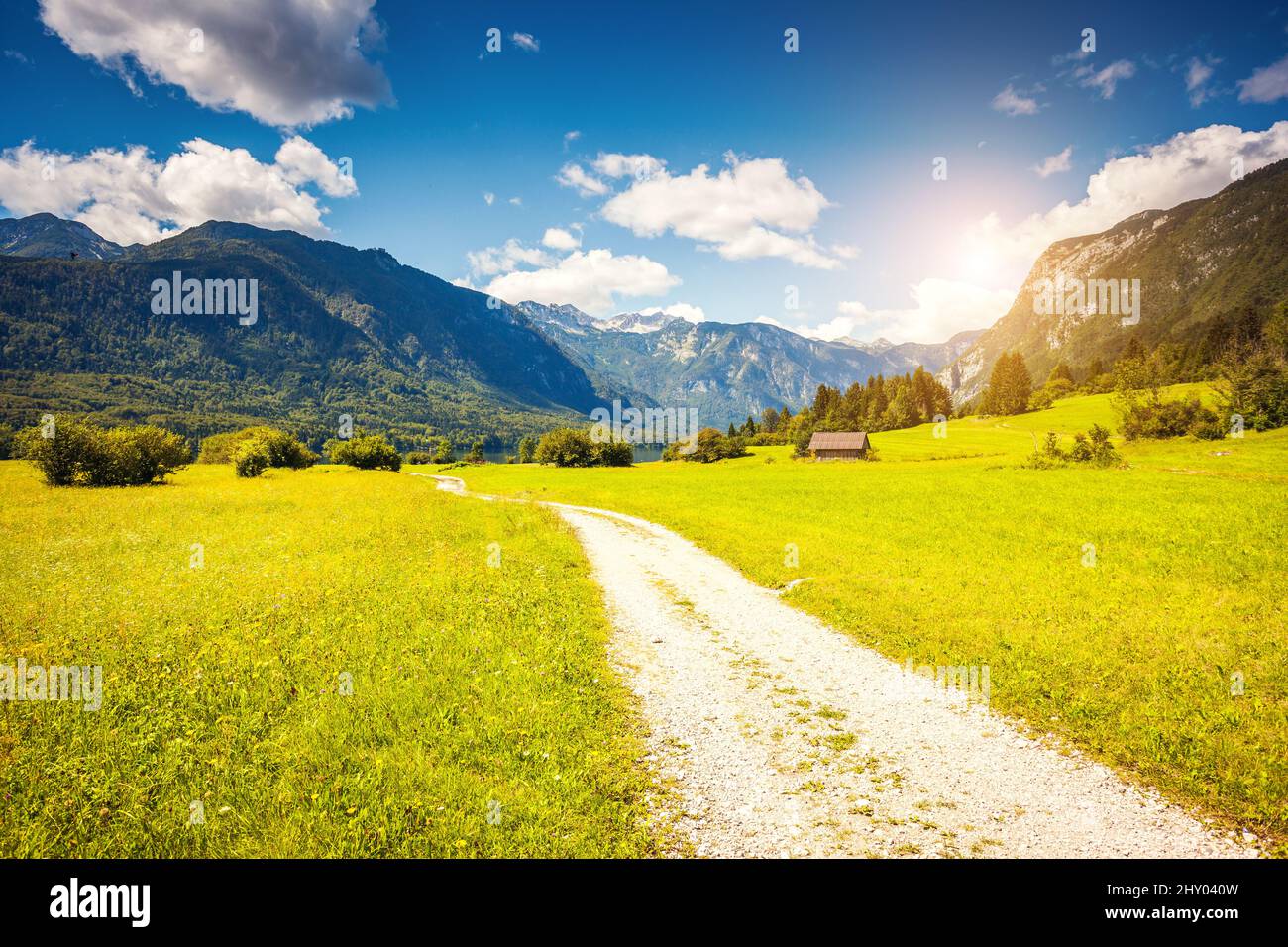 Fantastic panorama on the Triglav national park, located in the Bohinj ...