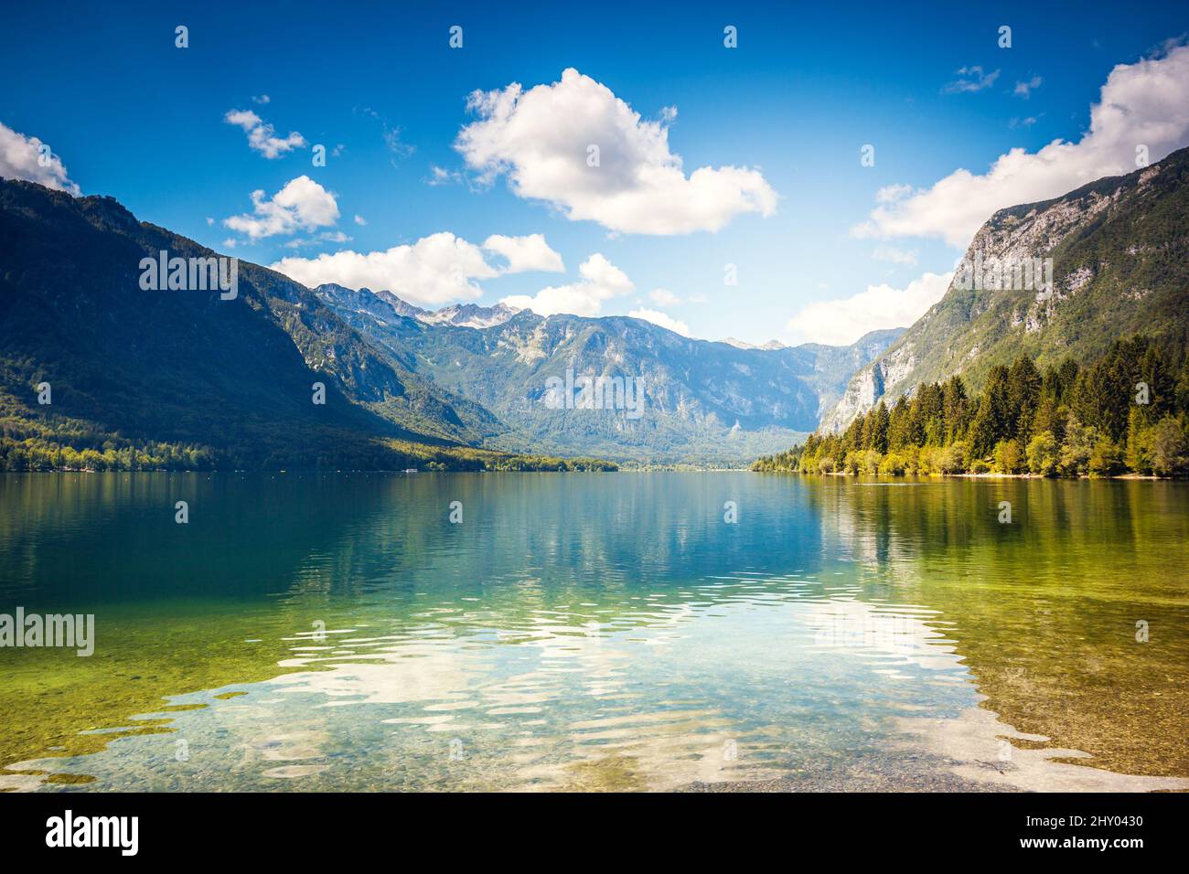 Fantastic mountain lake in Triglav national park. Located in the Bohinj ...