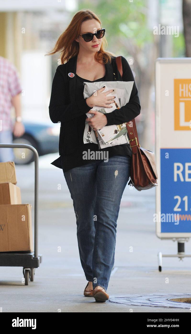 Christina Hendricks seen leaving a polling station in California ...