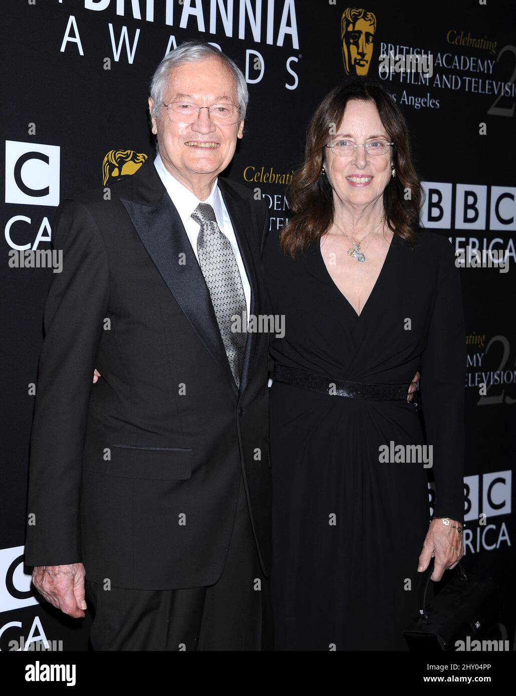 Roger Corman and Julie Corman attending the 2012 Britannia Awards held ...