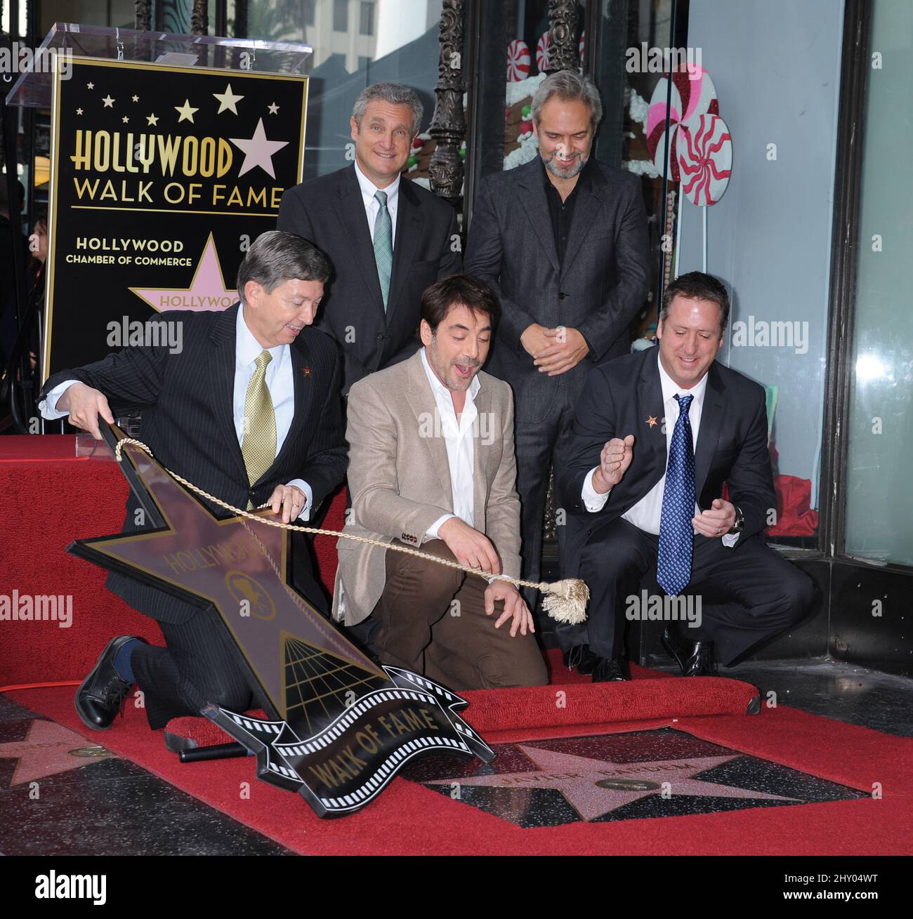 Leron Gubler, Javier Bardem, Sam Mendes attends Javier Bardem being ...