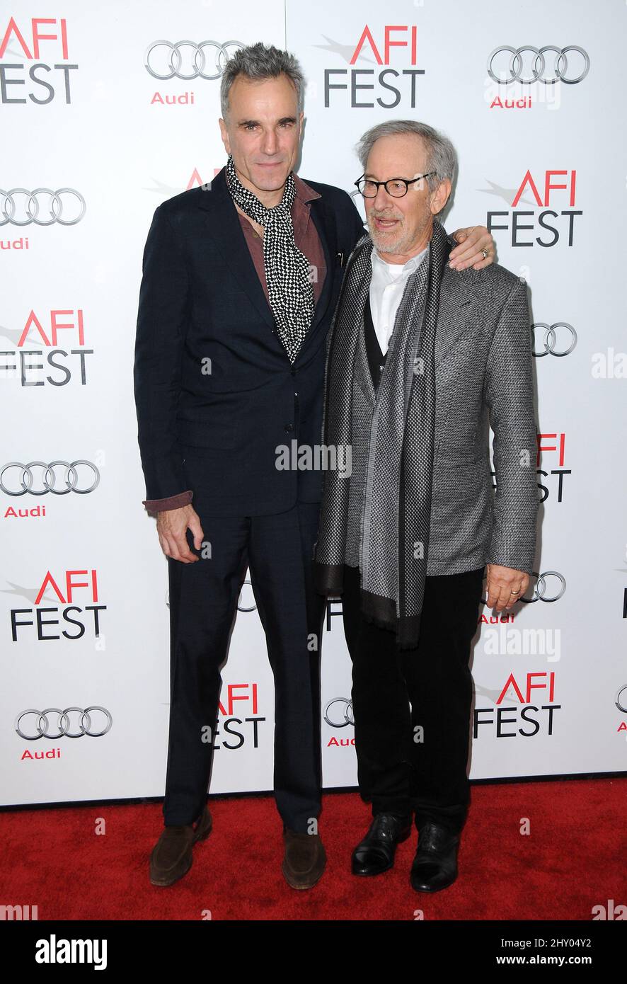 Daniel Day-Lewis, Steven Spielberg attends the premiere of "Lincoln" at ...