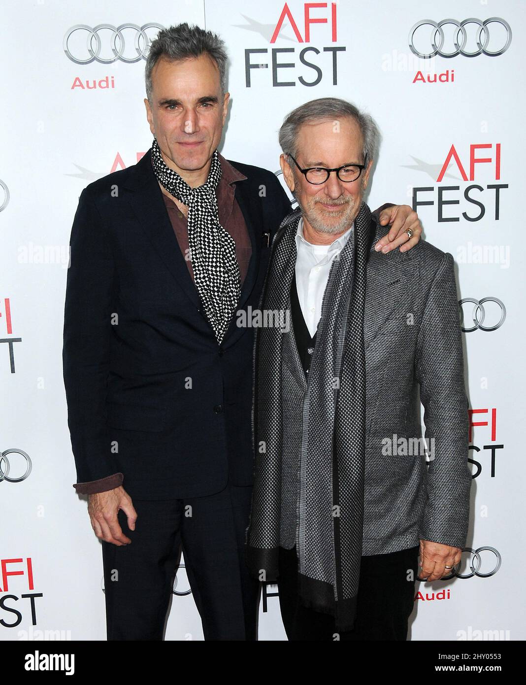 Daniel Day-Lewis, Steven Spielberg attends the premiere of "Lincoln" at ...