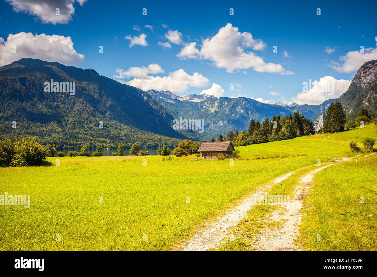 Fantastic panorama on the Triglav national park, located in the Bohinj ...