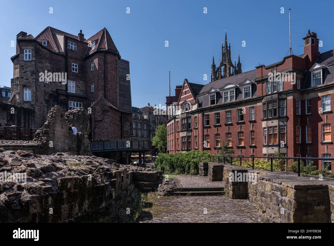 The Castle historic ruins and architecture in Newcastle, England Stock ...