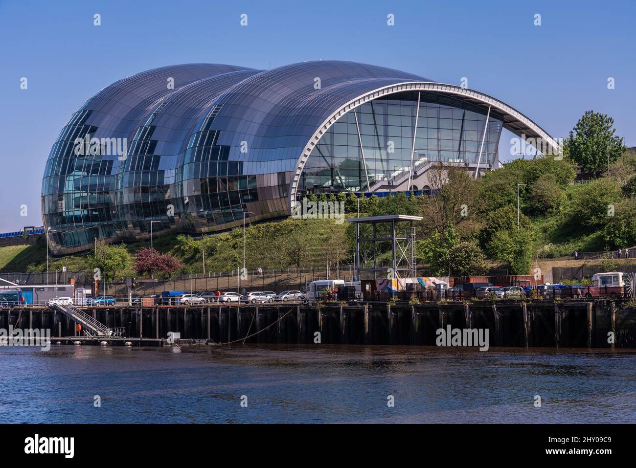 View of The Sage, Gateshead, a riverside music venue and famous ...