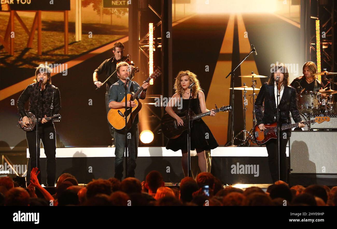 Dierks Bentley and The Band Perry on stage during "The GRAMMY Nominations Concert Live ...