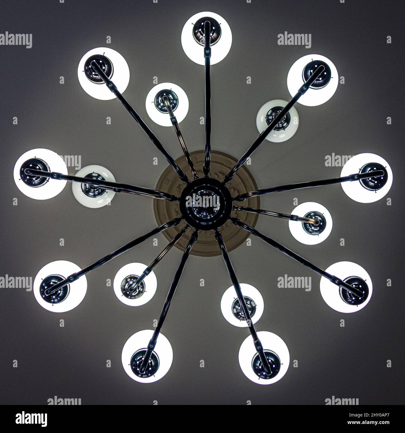 Flushmount lights taken from below angle Stock Photo - Alamy