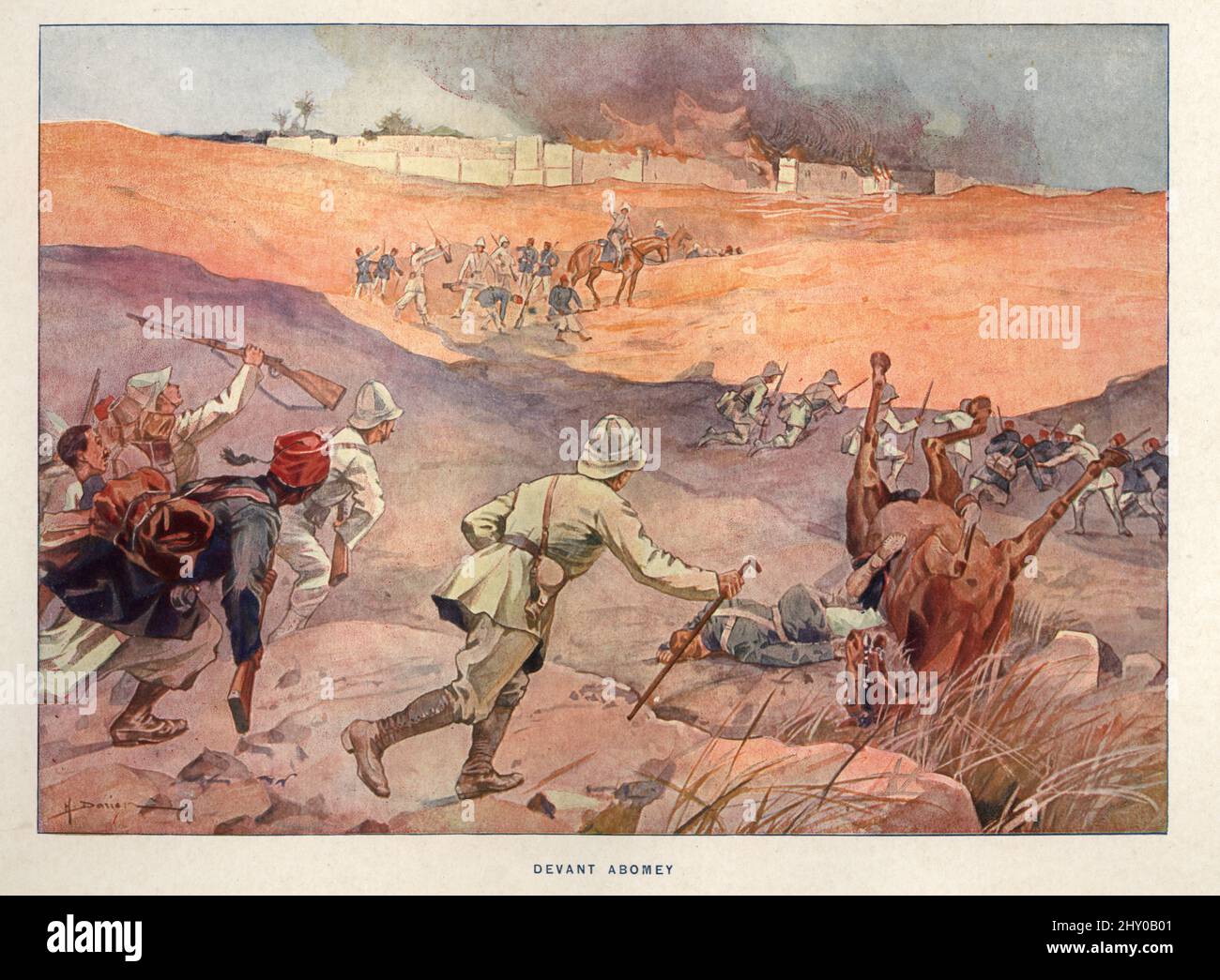 French soldiers attacking Abomey, Kingdom of Dahomey, 19th Century ...