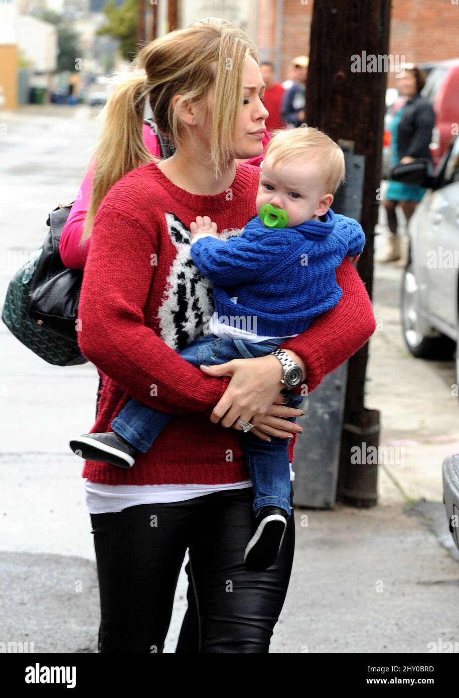 Hilary Duff and her son Luca seen out and about in California Stock ...